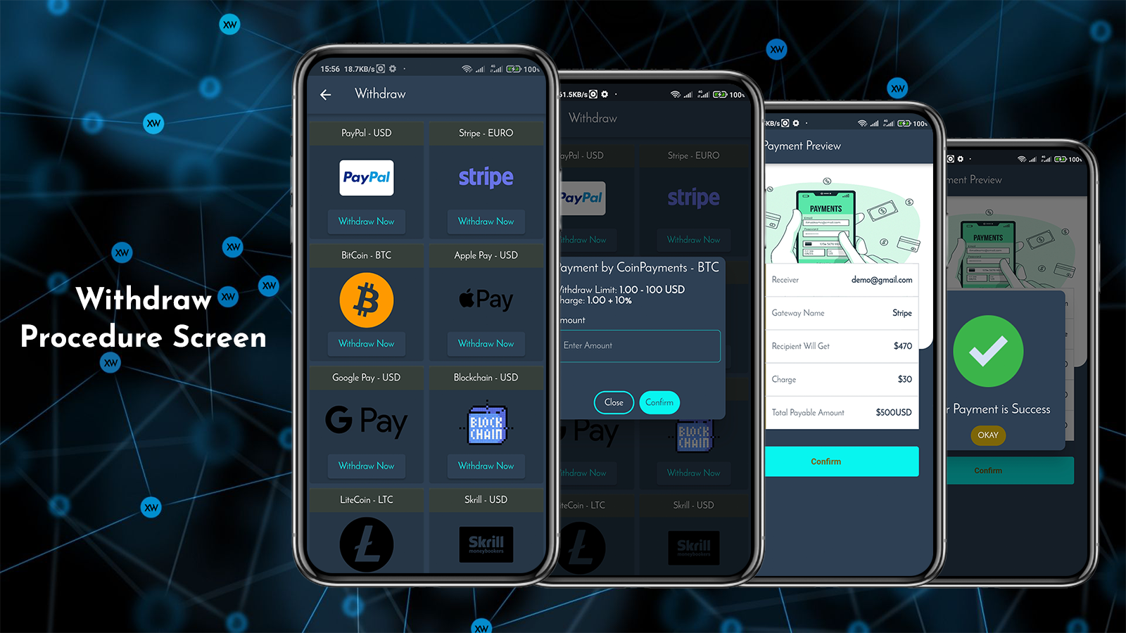XWallet - Online Payment Gateway Flutter App UI Kit by AppDevsX | CodeCanyon